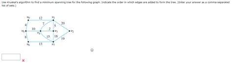 Solved Use Kruskal S Algorithm To Find A Minimum Spanning Chegg