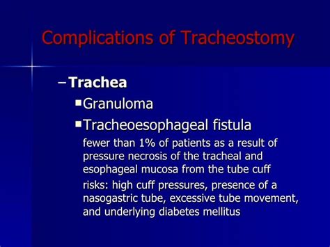 Complications Of Tracheostomy Update On Management Of Tracheostomy Blwu