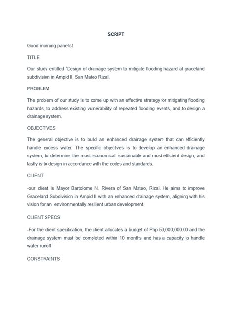 Script Pdf Storm Drain Flood