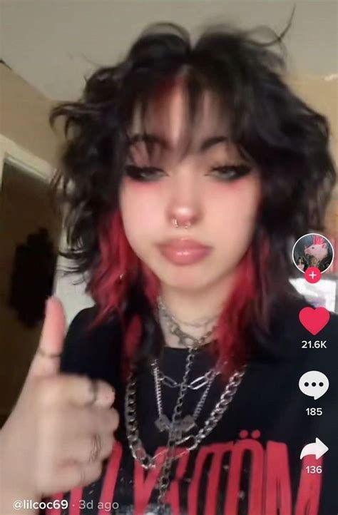 This But Blue Color W Curtain Bangs Fr Punk Hair Shoulder Hair