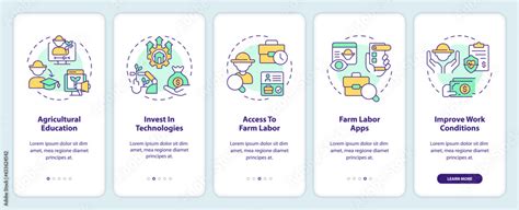 Addressing Labor Issues Onboarding Mobile App Screen Agriculture Industry Walkthrough 5 Steps