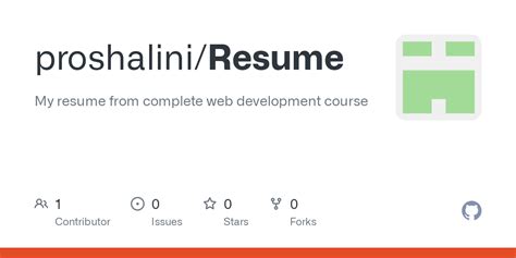 GitHub Proshalini Resume My Resume From Complete Web Development Course