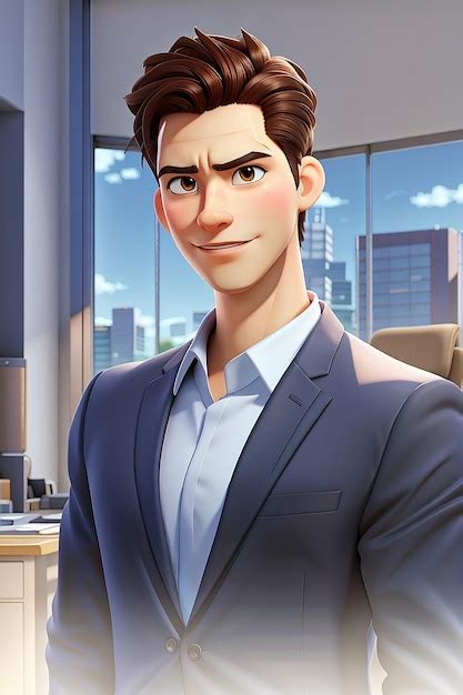 Premium Ai Image Business Manager 3d Cartoon Avatar Portrait 3d