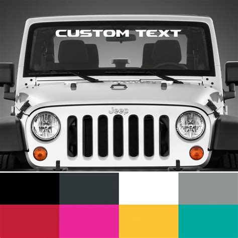 Custom Windshield Text Decal For Jeep 2 Decals Included 8 Etsy