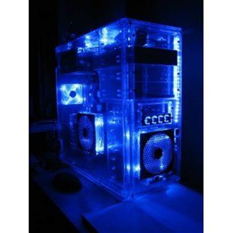 ATX Transparent Blue Computer Case Computer Case Gaming Pcs