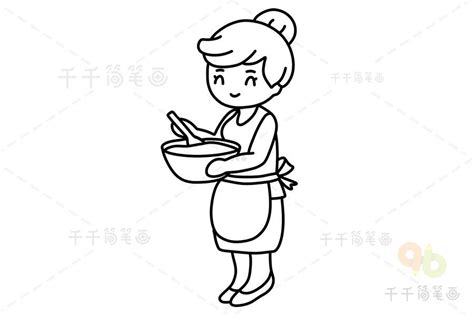 妈妈知性的简笔画 简笔画图片大全 普车都