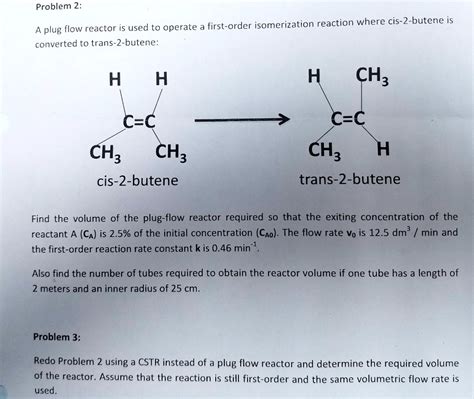 Solved Problem 2 A Plug Flow Reactor Is Used To Operate A First Order