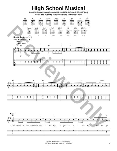 High School Musical Guitarfretted Sheet Music Jw Pepper