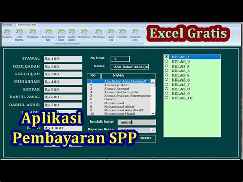 Aplikasi Pembayaran Spp Dan Iuran Sekolah Gratis Vba Excel