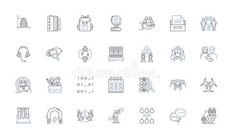 Instructional Process Line Icons Collection Pedagogy Curriculum