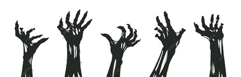 Premium Vector Halloween Zombie Arms Poster Flat Vector Illustration