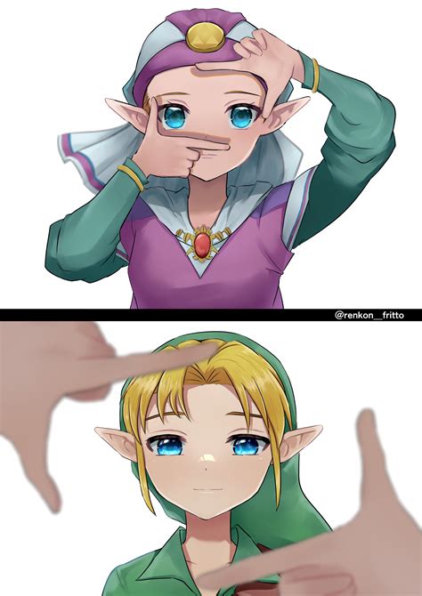 Link Princess Zelda Young Link And Young Zelda The Legend Of Zelda