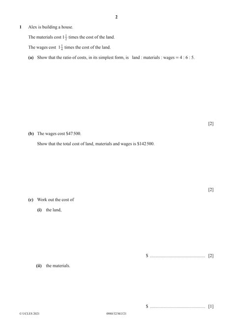 Solution Cambridge Igcse 9 1 Mathematics 0980 June 2021 Question Paper
