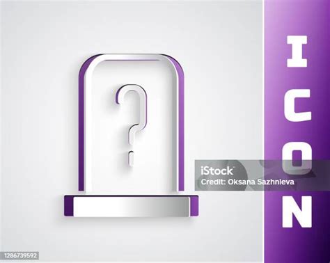 회색 배경에 격리 된 삭제 표시 아이콘으로 용지 컷 무덤 종이 아트 스타일 벡터 3차원 형태에 대한 스톡 벡터 아트 및 기타