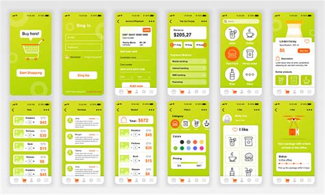 Ui Ux Gui 스크린 세트 모바일 앱을 위한 쇼핑 앱 평면 디자인 템플릿 아이콘에 대한 스톡 벡터 아트 및 기타 이미지 아이콘 개발 고객 Istock