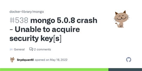 Mongo 508 Crash Unable To Acquire Security Key S · Docker Library Mongo · Discussion 538