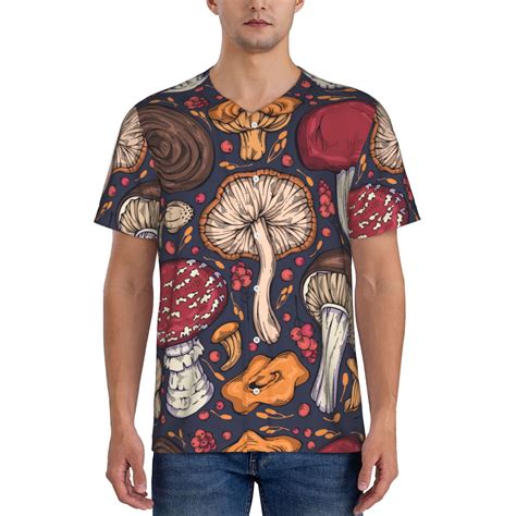 Kll Forest Wild Mushroom For Mens Baseball Shirtsshort Sleeve Casual