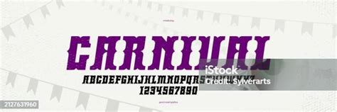 서커스와 카니발 빈티지 대담하고 강한 디스플레이 글꼴 포스터 축제 축하 및 파티의 오래된 미국과 멕시코 스타일의 벡터 서체