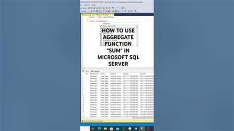 How To Use Aggregate Function Sum In Microsoft Sql Server 2024 Youtube