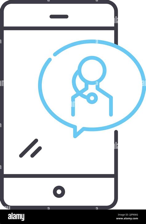 Technical Support Line Icon Outline Symbol Vector Illustration Concept Sign Stock Vector