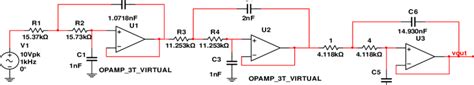 6th Order Butterworth Active Low Pass Filter Using Sallen Key