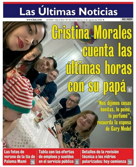 Periódico Las Últimas Noticias Chile Periódicos De Chile Edición De Jueves 11 De Agosto De