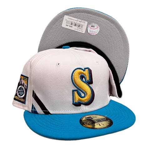 New Era Seattle Mariners Big Stripes 59fifty Fitted Hat 40th Year Patch