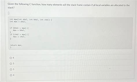 Solved Given The Following C Function How Many Elements