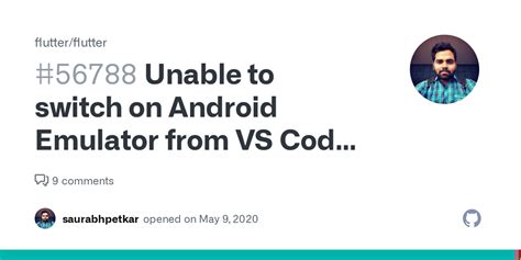 Unable To Switch On Android Emulator From Vs Code For A Flutter Project · Issue 56788