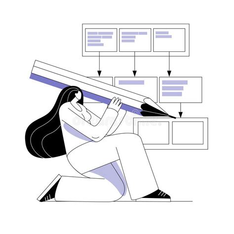 A Business Analyst Develops A Business Process Diagram Stock Illustration Illustration Of