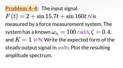 Solved Problem 4 4 The Input Signal Chegg Com