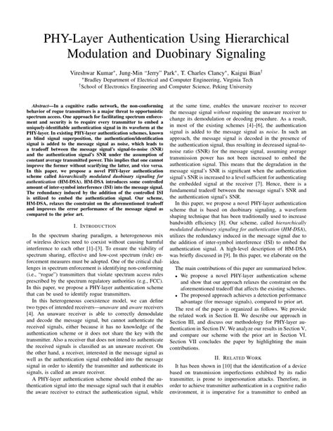 Pdf Phy Layer Authentication Using Hierarchical Modulation And