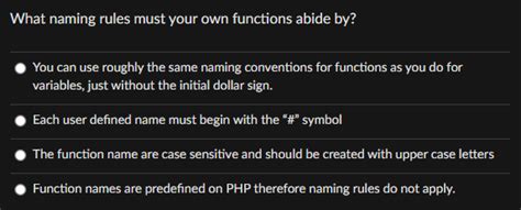 Solved What Naming Rules Must Function Parameters Abide By