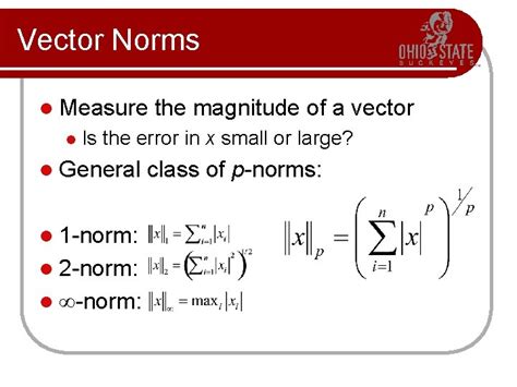 Vector Norms CSE Roger Crawfis Vector Norms