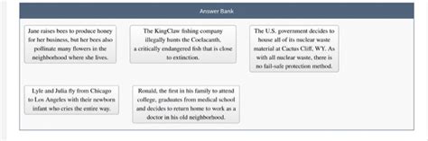 solved classify each scenario as to whether it describes a