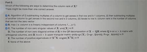 Solved This Is A Problem On Linear Dependent Columns Of The