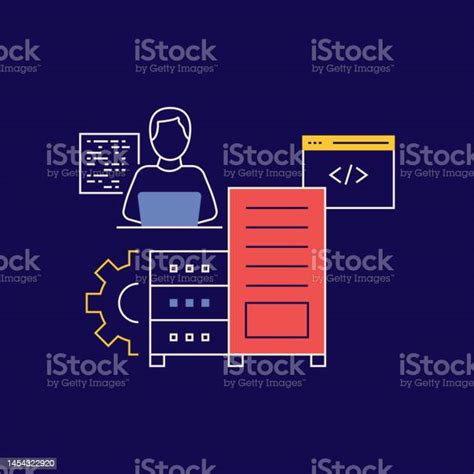 Big Data Developer Related Conceptual Vector Illustration Development Server Coding Audience