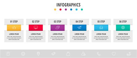 벡터 인포그래픽 플랫 템플릿입니다 여섯 다이어그램 그래프 순서도 타임 라인 마케팅 프리젠 테이션사각형 0명에 대한 스톡 벡터 아트 및 기타 이미지 Istock