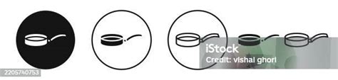 프라이팬 아이콘은 단색 검정색과 획 선 스타일로 설정됩니다 강철에 대한 스톡 벡터 아트 및 기타 이미지 강철 낙서 드로잉 날씬한 Istock