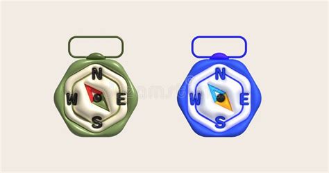 3d Illustration Compass Tool Navigation Device Stock Vector Illustration Of Camping South