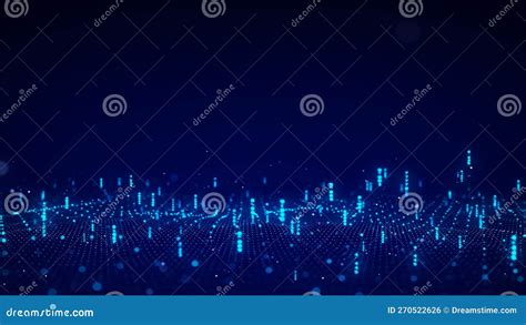 Virtual Dynamic Digital Wave In Cyberspace Binary Code Data Flow Technology Of Science Wave Of