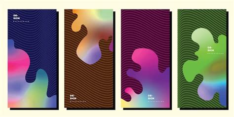 Premium Vector Colorful Blob Poster Design Set Template Copy Space