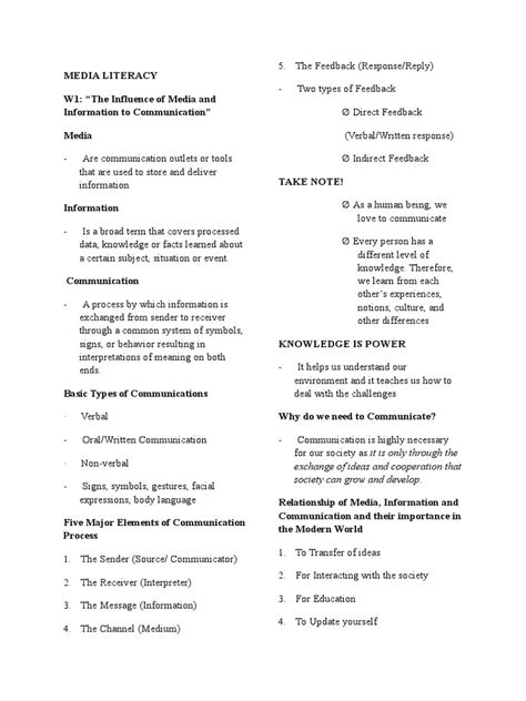 1st Quarter Notes Pdf Mass Media Communication