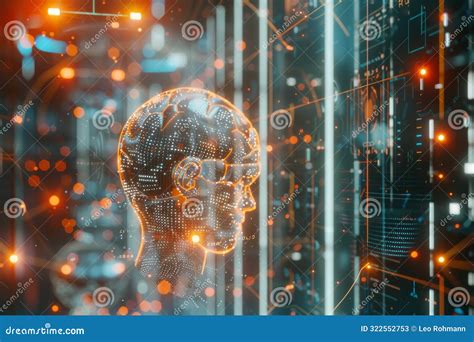 Glowing Digital Brain With Network Connections Symbolizing Artificial Intelligence And