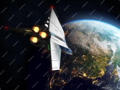 Premium Photo Space Shuttle Orbiting Earth 3d Scene Elements Of This