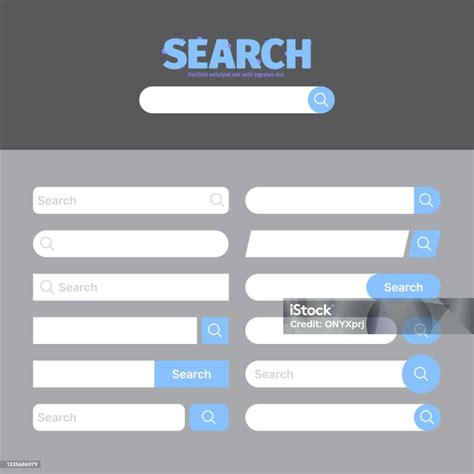 검색 표시줄입니다 웹 사이트 Ui 요소 커서 웹 브라우저 검색 장식 벡터 세트 컬렉션입력 텍스트 상자를 사각형 들에 대한 스톡