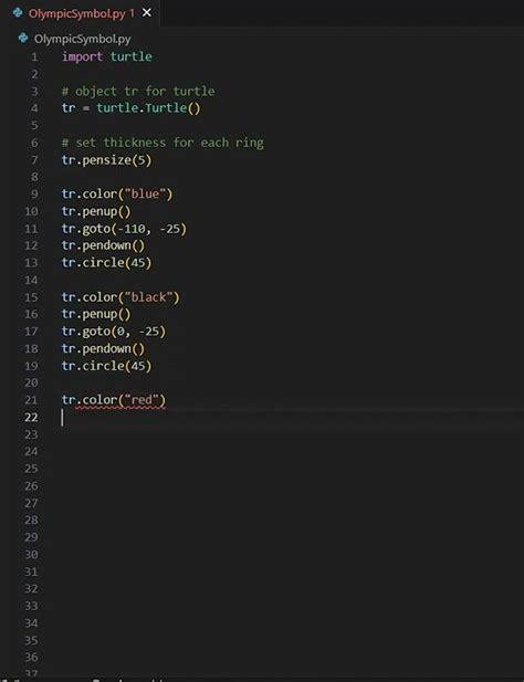 How To Draw Olympic Symbol Using Python Turtle Pythonturtle Olympic