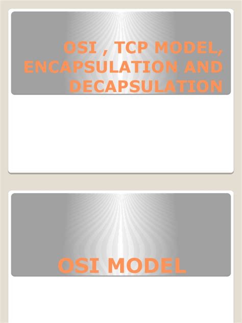 Osi Tcp Model Encapsulation And Decapsulation Pdf Osi Model Computer Network