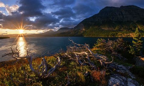 Download Rocky Mountains Montana Saint Mary Lake Glacier National Park Dawn Sunrise Lake