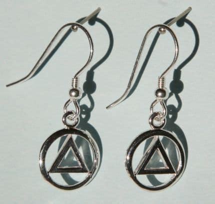 Sterling Silver Aa Symbol Drop Earrings